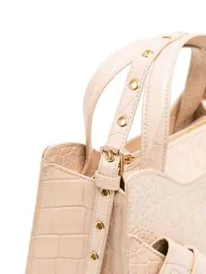 BIASIA Crocodile-embossed Leather Tote Bag