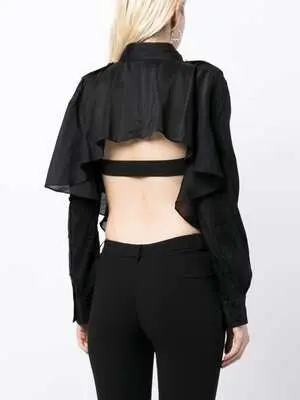 Undercover Cut-out Cotton Blend Shirt - Black