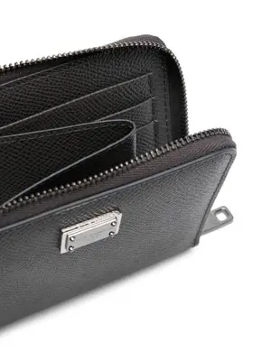 Dolce & Gabbana Logo-plaque Grained Card Holder - Grey