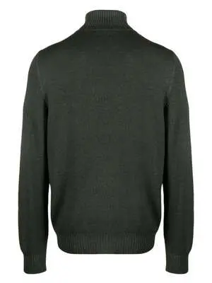 BARBA NAPOLI Roll-neck Virgin Wool Jumper - Green