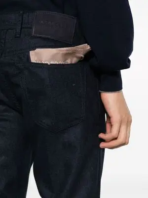 Jacob Cohen Bard Slim-cut Flannel Trousers - Blue