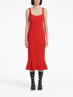 Marni Flounce-hem Sheath Midi Dress