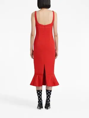 Marni Flounce-hem Sheath Midi Dress