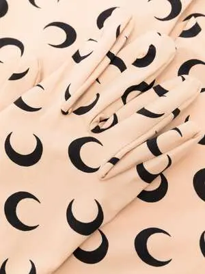 MARINE SERRE Crescent Moon Print Gloves - Neutrals