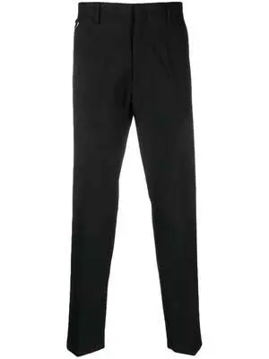 LOW BRAND Pressed-crease Cropped Trousers - Black