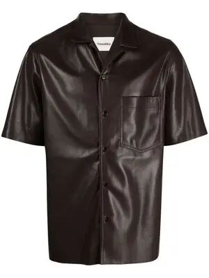 Nanushka Camp Faux-leather Shirt