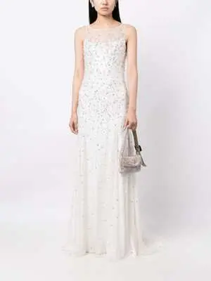 Jenny Packham Ida Embellished Pleated Dress