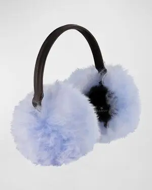Gorski Gorski Cashmere Goat Fur Earmuffs Light Blue