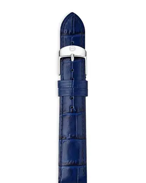 Michele Leather Watch Strap - Navy