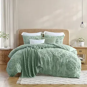 PERI HOME Laurel Chenille Duvet Cover Set, King - Sage