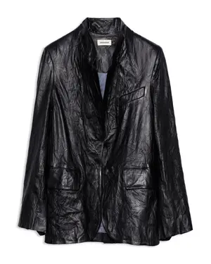 Zadig&Voltaire Verys Crinkled Leather Jacket - Black