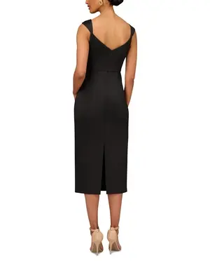 Aidan Mattox Stretch Mikado Midi Sheath Dress