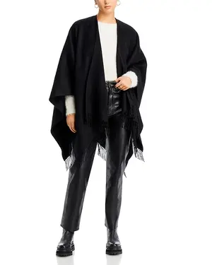 Vince Wool And Cashmere Double Face Cape - Black