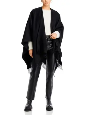 Vince Wool And Cashmere Double Face Cape - Black