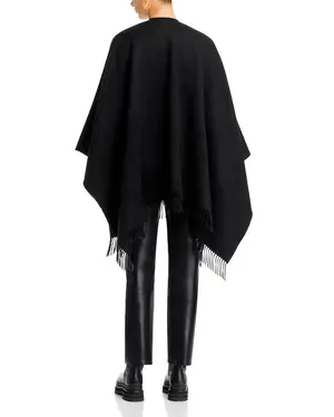 Vince Wool And Cashmere Double Face Cape - Black