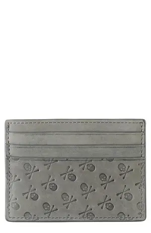 Johnston & Murphy Kingston Leather Card Case - Gray Oiled