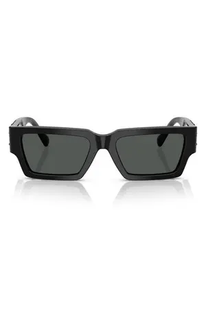 Versace 54mm Rectangular Sunglasses - Black/black