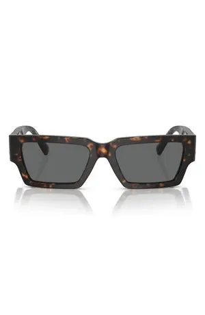Versace 54mm Rectangular Sunglasses - Havana