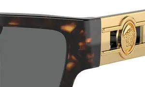 Versace 54mm Rectangular Sunglasses - Havana