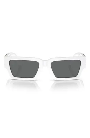 Versace Versace 54mm Rectangular Sunglasses White