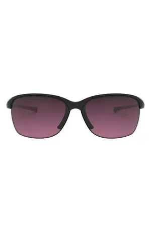 Oakley Unstoppable 65mm Gradient Polarized Oversize Sunglasses - Black/ Smokey/ Rose Gold P