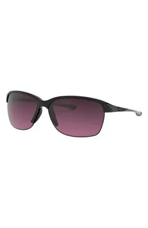Oakley Unstoppable 65mm Gradient Polarized Oversize Sunglasses - Black/ Smokey/ Rose Gold P