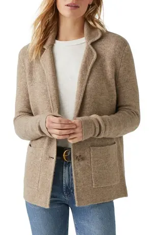 Michael Stars Diana Knit Blazer - Dark Oatmeal