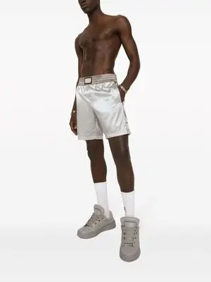 Dolce & Gabbana Logo-plaque Satin Swim Shorts