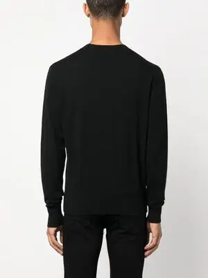Versace Embroidered-logo Knit Jumper - Black