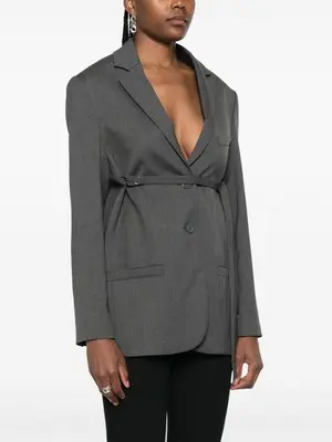 COURREGES Tailored Belted Blazer - Grey