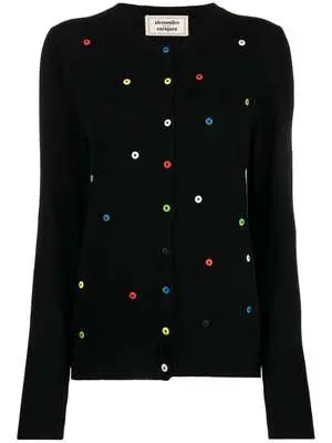 ALESSANDRO ENRIQUEZ Button-embellished Wool-blend Cardigan