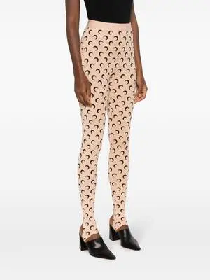 MARINE SERRE Moon-print Leggings - Neutrals