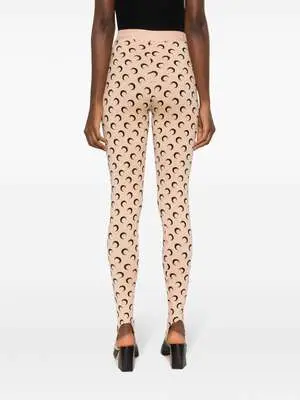 MARINE SERRE Moon-print Leggings - Neutrals