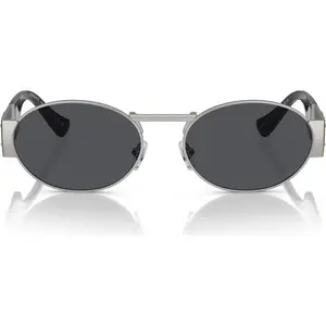 Versace Versace 56mm Oval Sunglasses Black Silver