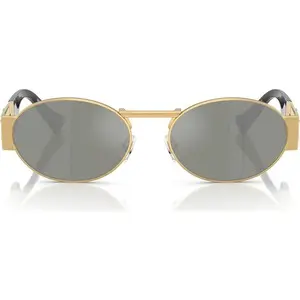 Versace 56mm Oval Sunglasses - Gold / Green Mirror Silver