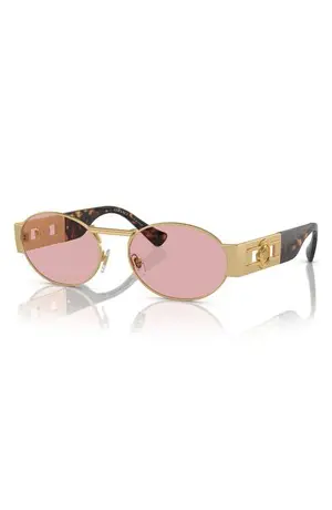 Versace 56mm Oval Sunglasses - Matte Gold