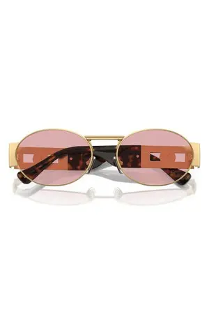 Versace 56mm Oval Sunglasses - Matte Gold