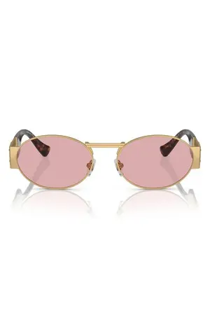 Versace 56mm Oval Sunglasses - Matte Gold