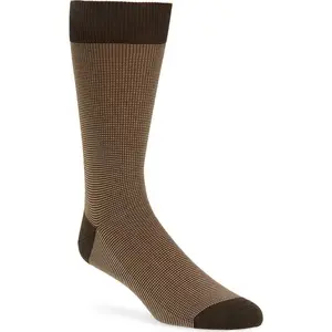 Pantherella Tewkesbury Bird's Eye Dress Socks - Dark Brown Mix