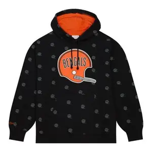 Mitchell & Ness Cincinnati Bengals Allover Print Fleece Pullover Hoodie
