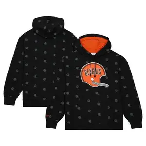 Mitchell & Ness Cincinnati Bengals Allover Print Fleece Pullover Hoodie