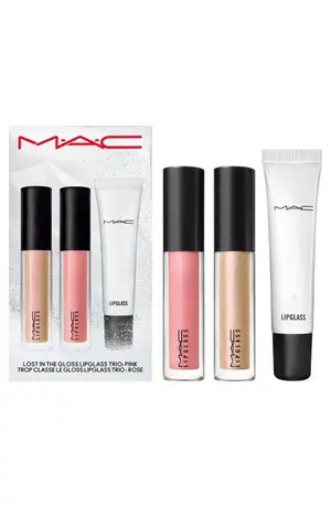 MAC COSMETICS Lost In The Gloss Lipglass Trio $69 Value - Pink