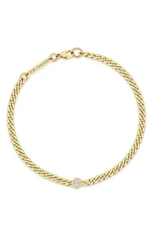 Zoe Chicco 14k Gold Diamond Curb Chain Bracelet - Yellow Gold