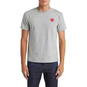 Play Comme Des Garcon Pixel Play Appliqué T-shirt Grey
