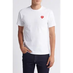 Play Comme Des Garcon Pixel Play Appliqué T-shirt - White