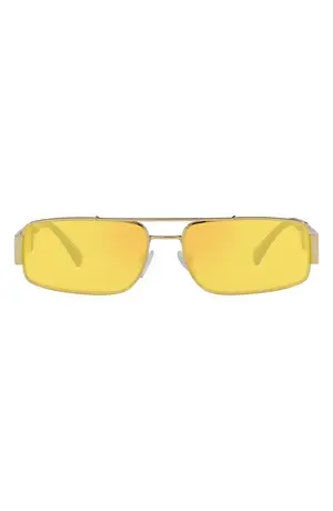Versace 60mm Rectangular Sunglasses - Yellow