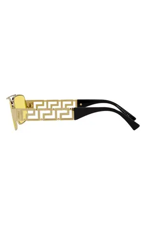 Versace 60mm Rectangular Sunglasses - Yellow