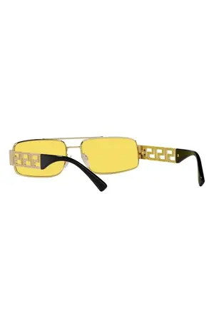 Versace 60mm Rectangular Sunglasses - Yellow
