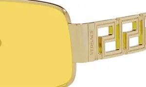 Versace 60mm Rectangular Sunglasses - Yellow