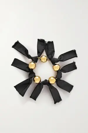 Jacquemus Gold-tone And Taffeta Bracelet - Black